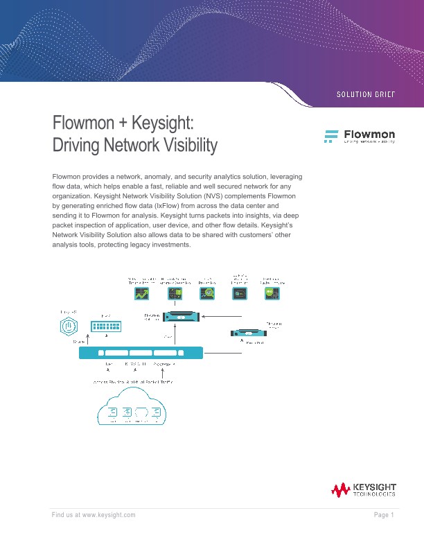 Flowmon + Keysight: Driving Network Visibility PDF Asset Page | Keysight